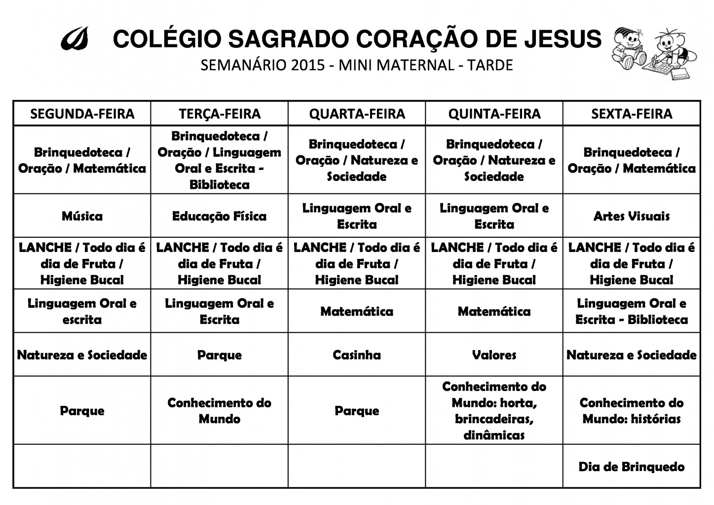 Semanario Educacao Infantil 2015 – Mini Maternal UT – Colégio Sagrado ...